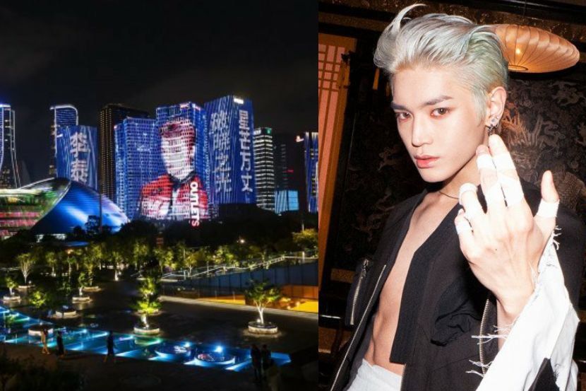 Peminat beli papan iklan LED rai ulang tahun Taeyong NCT di China ...