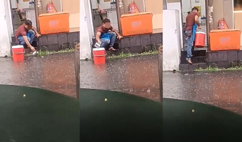 Cedok air lopak nak buat apa tu? Tindakan pekerja restoran dalam video ...