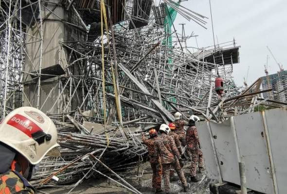 Perancah besi projek LRT 3 runtuh, Prasarana arah kontraktor siasat ...