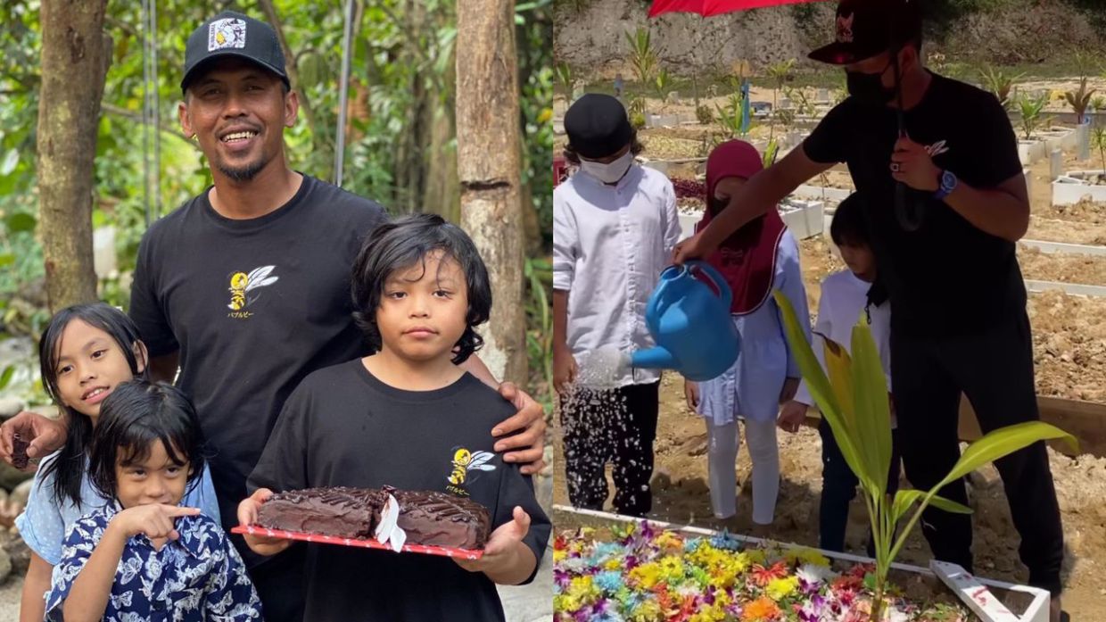 [VIDEO] Sayu tengok anak-anak tabur bunga, siram air atas pusara Siti ...