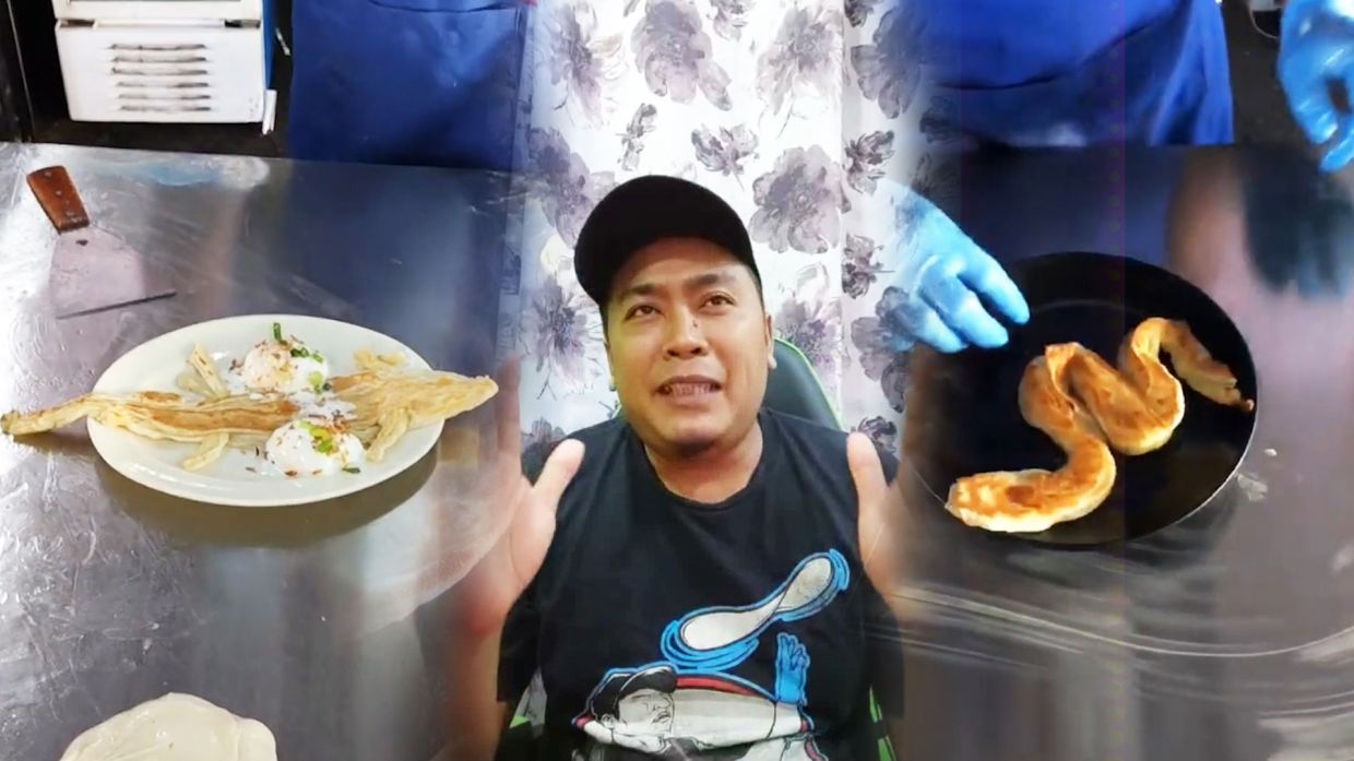 Abang Terbang boleh buat macam-macam bentuk roti canai... Roti canai ...