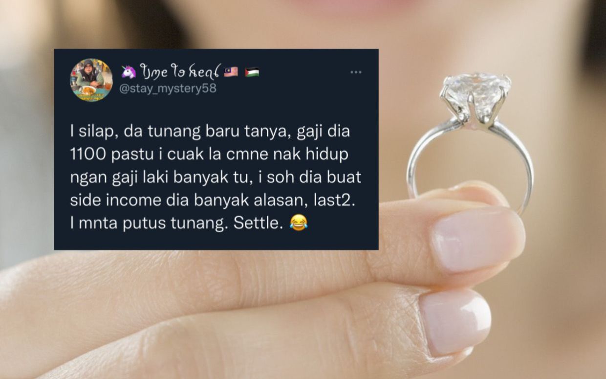 Wanita rela putus tunang selepas dapat tahu gaji bakal suami RM1,100 ...
