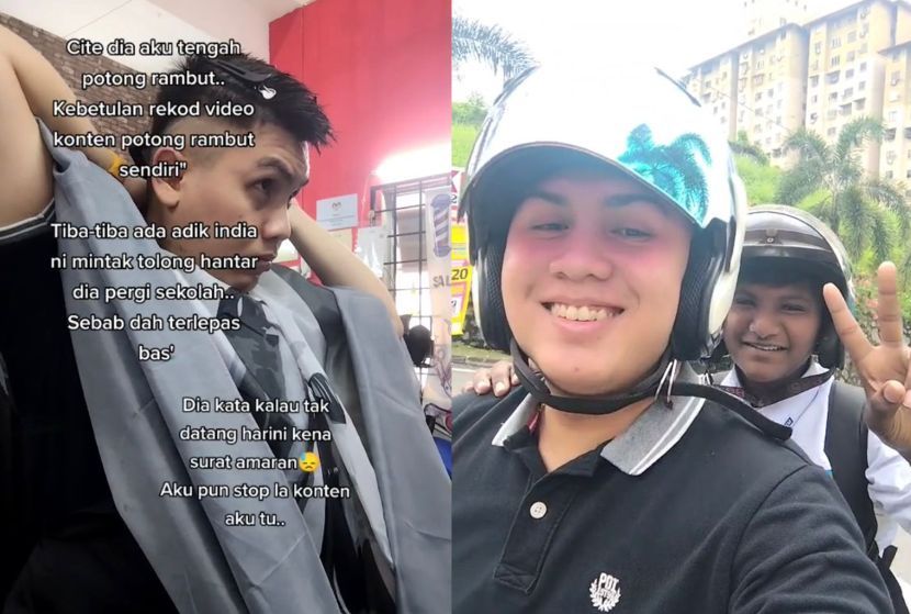 Pemuda sanggup stop gunting rambut sendiri, segera hantar remaja India ...