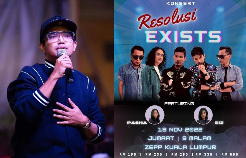 Konsert Resolusi Exists tampil 3 vokalis... Peminat tanya mana Ezad ...