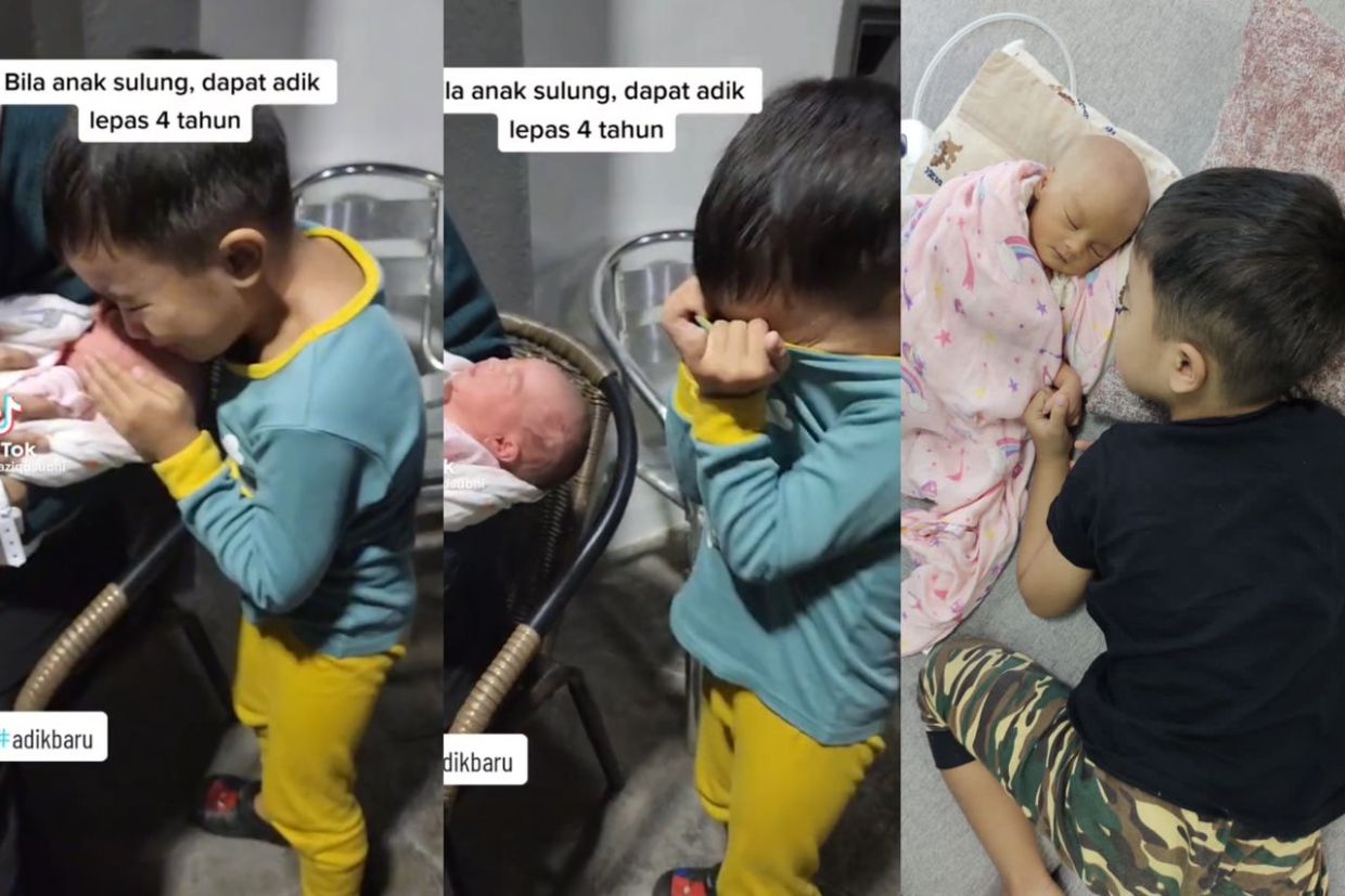 [V] Trauma ‘tragedi’ lalu, budak 4 tahun menangis syukur dapat tengok adik baru lahir... siap ...