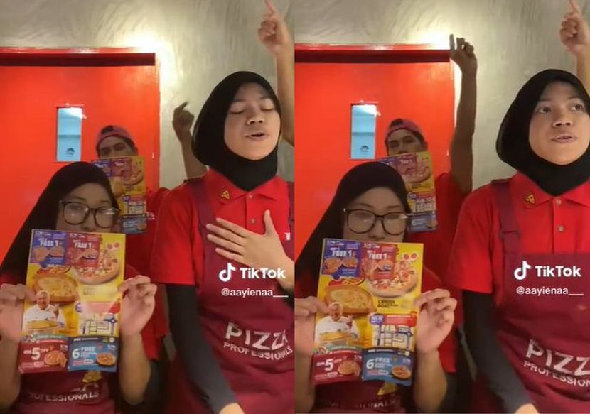 Suara akak pizza merdu sangat, pelanggan datang kedai suruh nyanyi ...