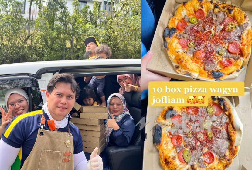 Tauke ikan bakar borong 10 kotak piza wagyu Jofliam! Gigih datang dari Kemaman, berhabis RM1,500 ...