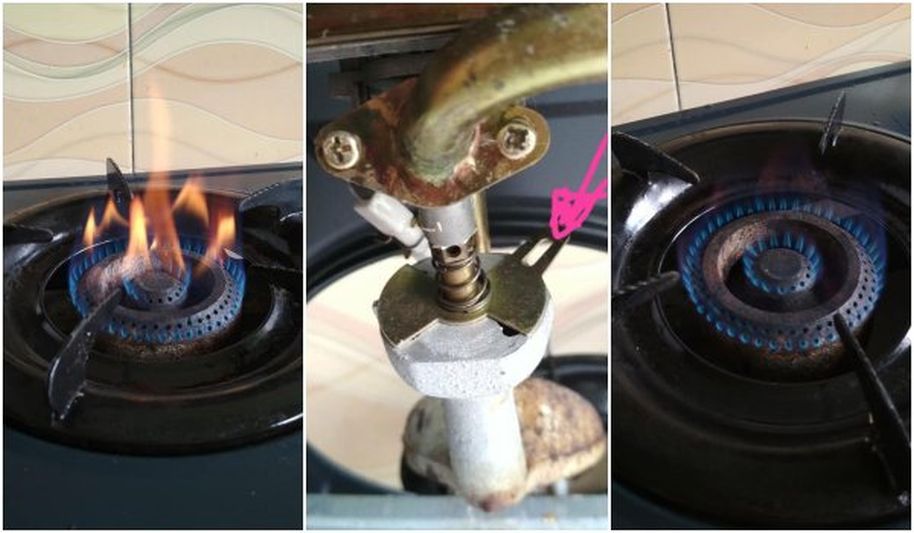 Api warna oren sampai kuali berjelaga? Cuba bersihkan dapur gas anda ...