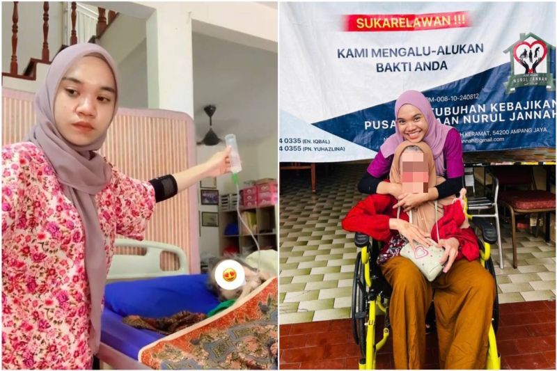 Bukan rezeki bidang kerani, gadis jatuh cinta kerja jaga warga emas! Sayu layan nenek tua ...