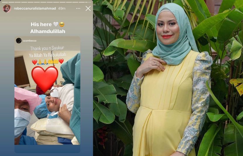 Kongsi foto dalam bilik bersalin... Rebecca Nur Islam selamat lahirkan ...