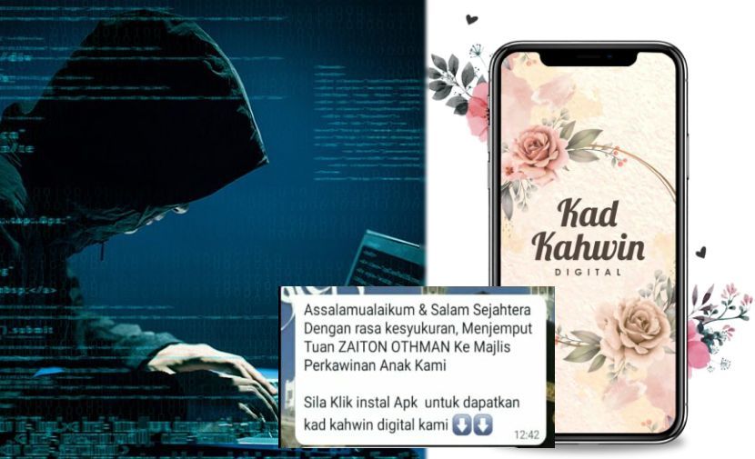 Hati-hati buka mesej kad kahwin digital, rupanya scammer hantar fail godam telefon... Risau mak ...