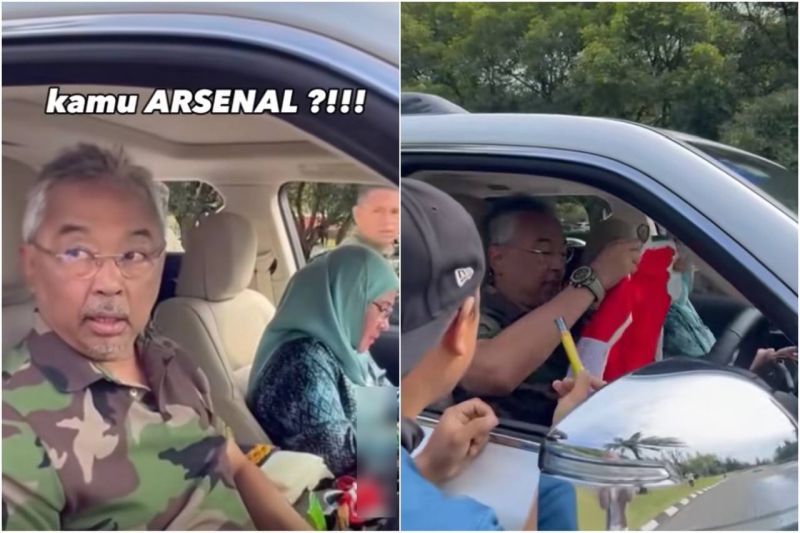 ‘Seram’ campur lucu YDPA pandang atas bawah diminta sign jersi Arsenal ...