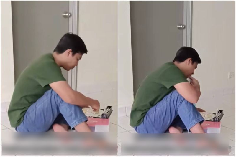 Rider terduduk balik rumah, tenung sebiji kek pelanggan reject... Duit ...