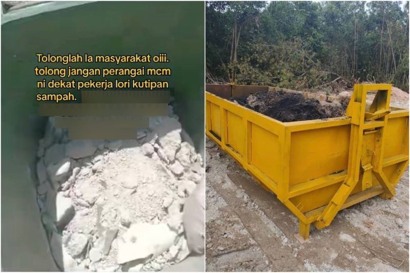 Sisa binaan humban dalam tong sampah awam, jimat duit tak payah guna ...