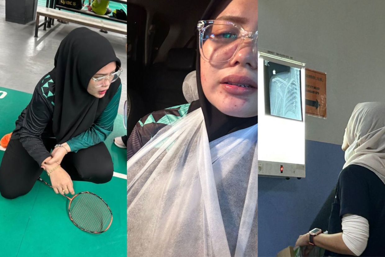 Tengah main badminton tiba-tiba bunyi ‘pop’! Wanita meraung tulang bahu ...