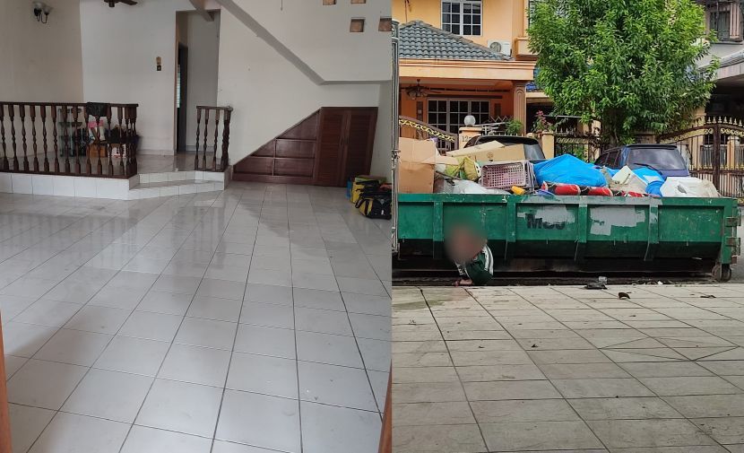 Gigih cuci teres 2 tingkat, pasangan cleaner pulang hampa! Tuan rumah ...