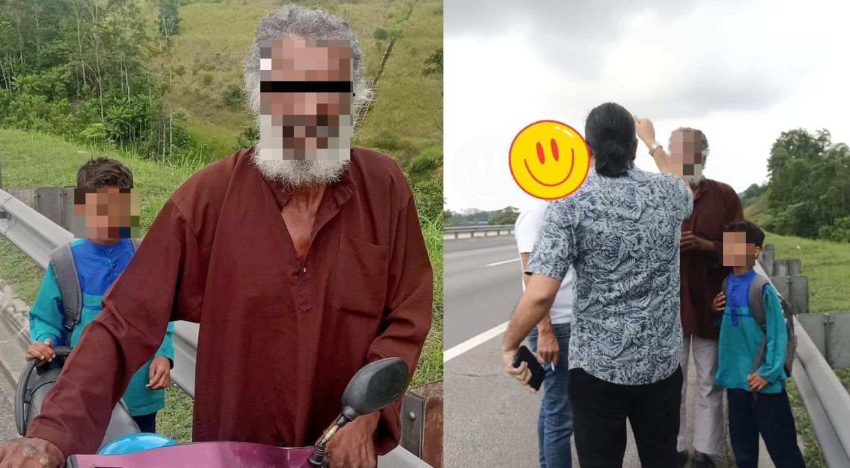 Pakcik berjambang putih licik menipu, raih simpati berlakon tolak motor ...