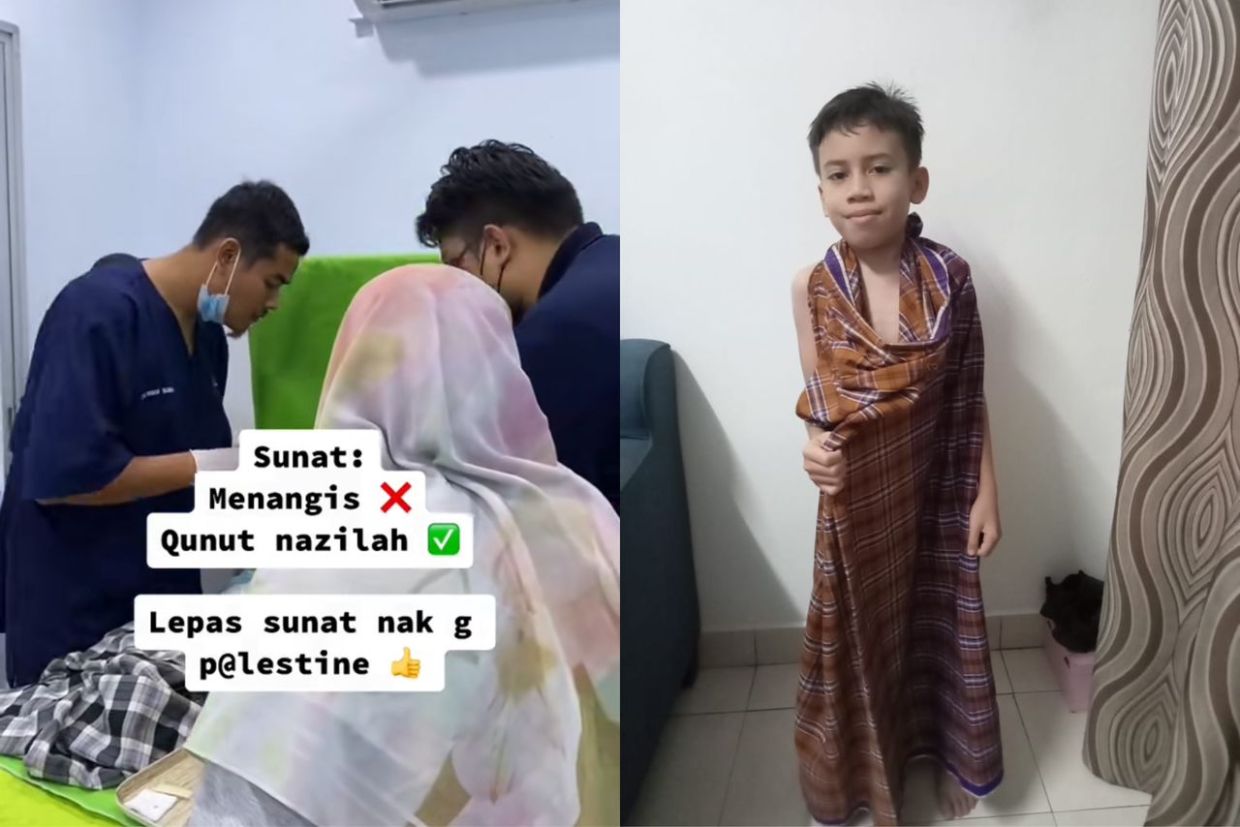 Gerun berkhatan, budak lelaki baca Qunut Nazilah sekuat hati macam nak berperang! Dah tak hirau ...