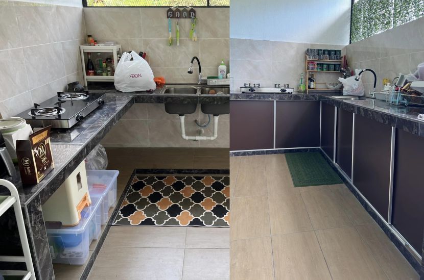 Idea kabinet dapur DIY tak sampai RM300... Hanya guna 4 bahan je, tapi ...