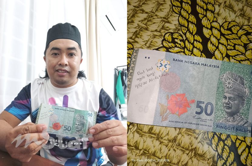 Tulisan pada wang RM50, pemilik dihubungi anak arwah! Mengaku sayang nak guna tapi tiada pilihan ...
