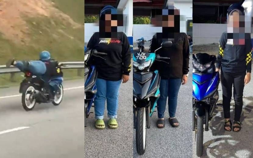 Tiga ‘Awek Melaka’ merempit atas lebuh raya... Berani pamer aksi ...