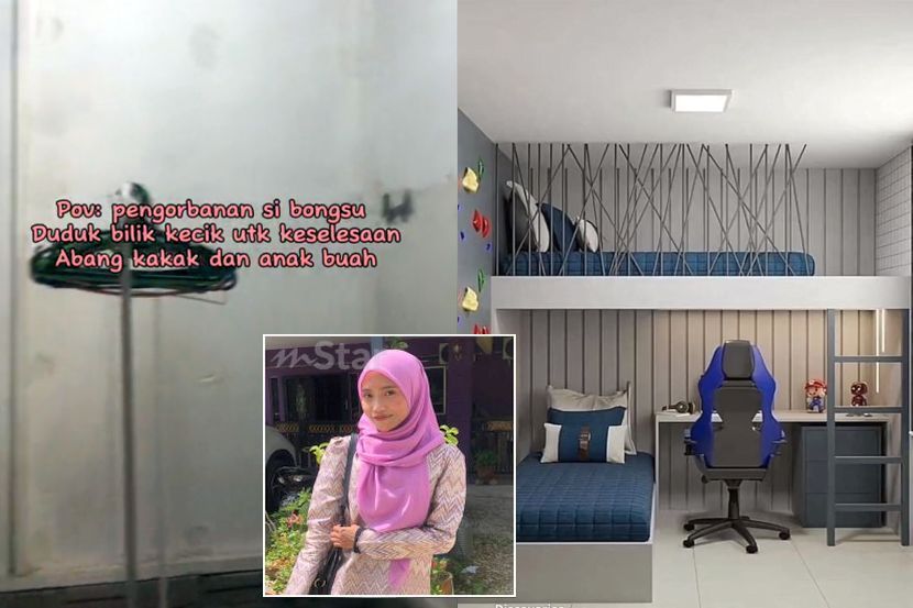 Adik tiada pilihan... Kena berkorban pindah bilik kecil demi keselesaan abang, kakak dan anak ...