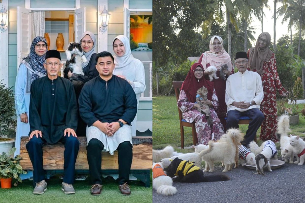 Muiz kucing kesayangan turut serta sambut Aidilfitri... Dibelikan baju raya, ada sesi jamuan ...