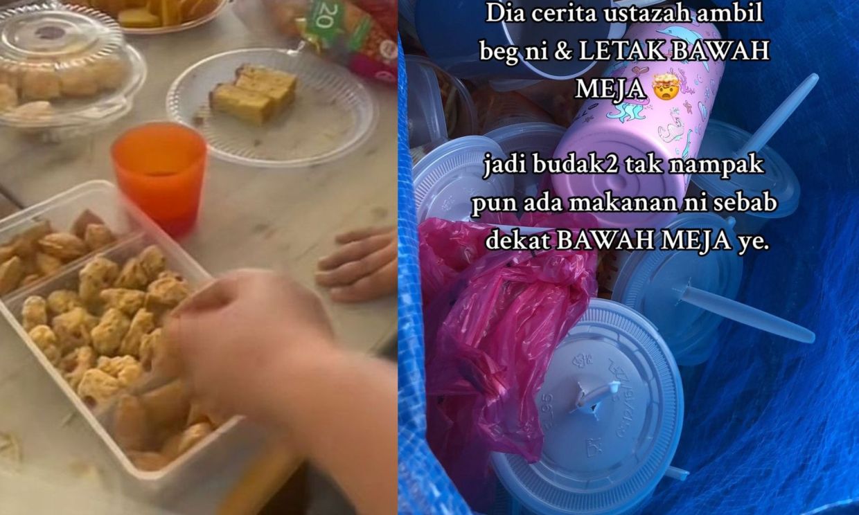 Ibu dakwa ustazah letak beg makanan bawah meja, spaghetti untuk jamuan ...