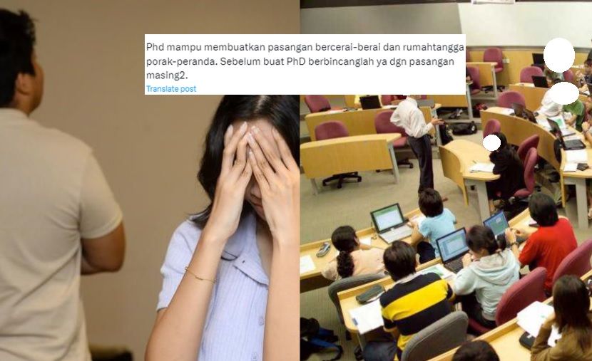 Demi kejar gelaran Doktor Falsafah, rumah tangga porak-peranda... Sedih ...