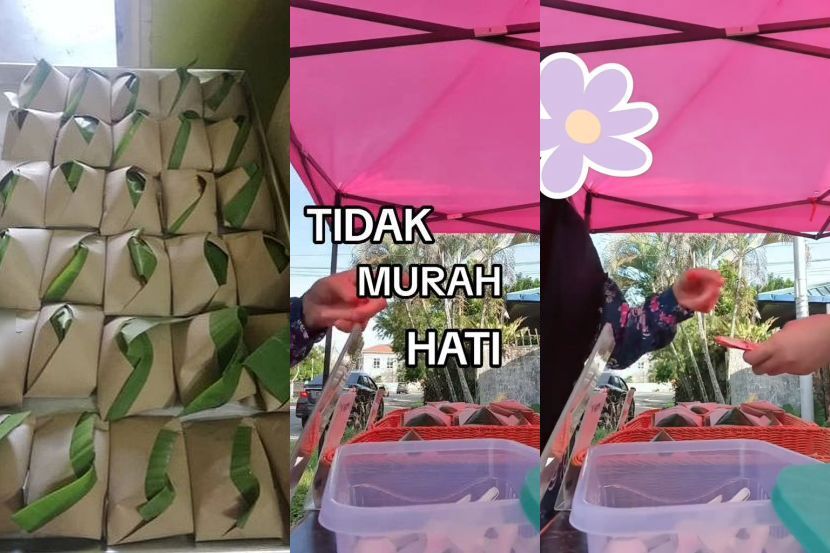Makcik sergah gadis jual nasi lemak, anggap sebungkus RM3 mahal! Dah ...