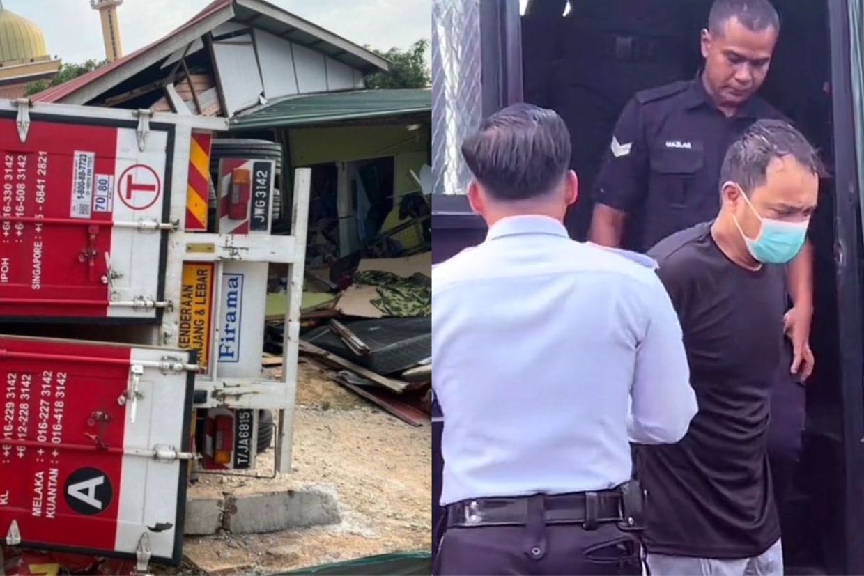 Pemandu treler rempuh rumah sebabkan 2 kematian mengaku tidak bersalah - Semasa | mStar