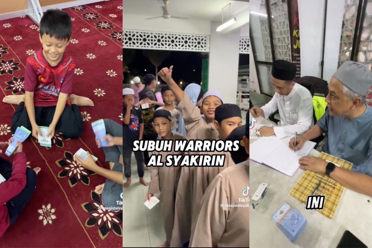 ‘Pak lebai’ cilik senyum sampai telinga terima ganjaran... Rajin solat ...