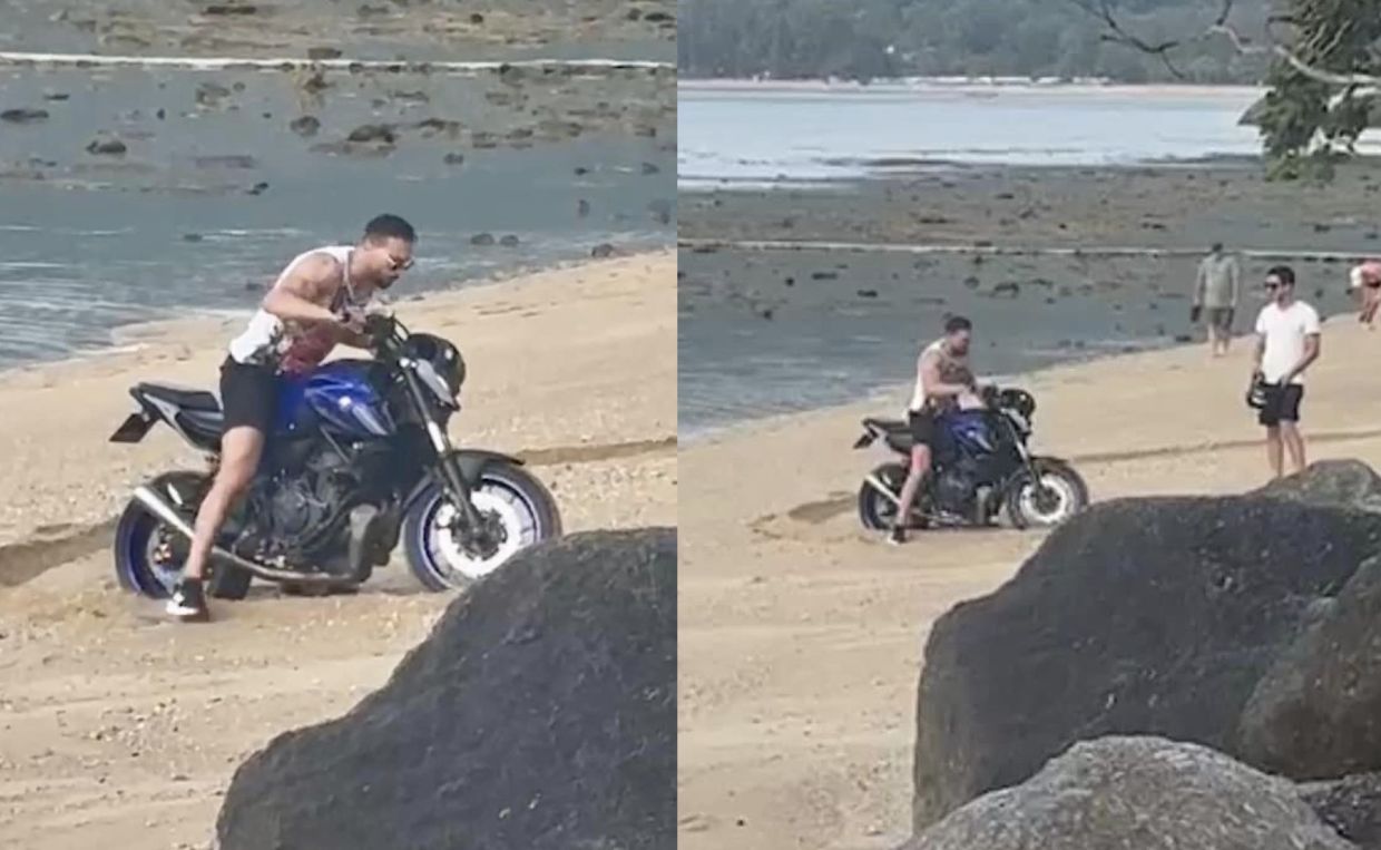 Polis tahan lelaki merempit di kawasan pantai, beri alasan tak nampak ...