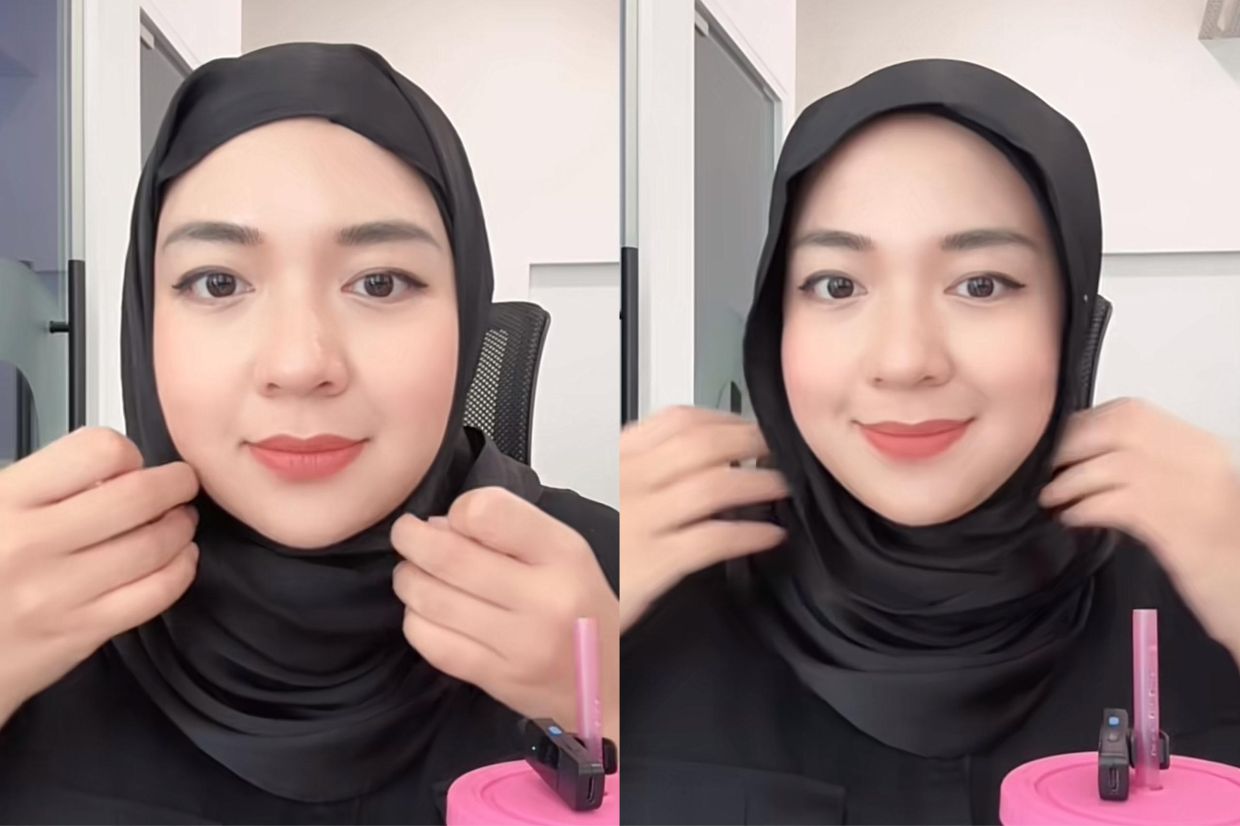 Lipatan tudung ‘hack’ untuk muka bulat, pipi pau... Nampak lebih ...