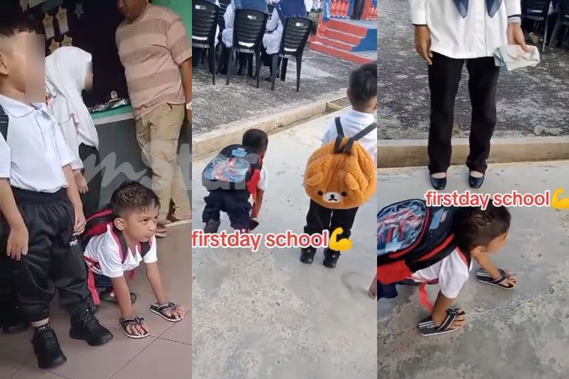 Tangan pakai selipar, ramai sayu tengok semangat murid OKU ke sekolah ...