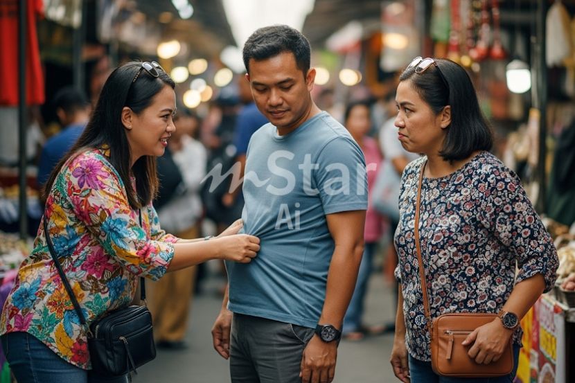 Isteri 'ajar' perempuan tak tahu malu... Main cubit perut, pegang suami ...
