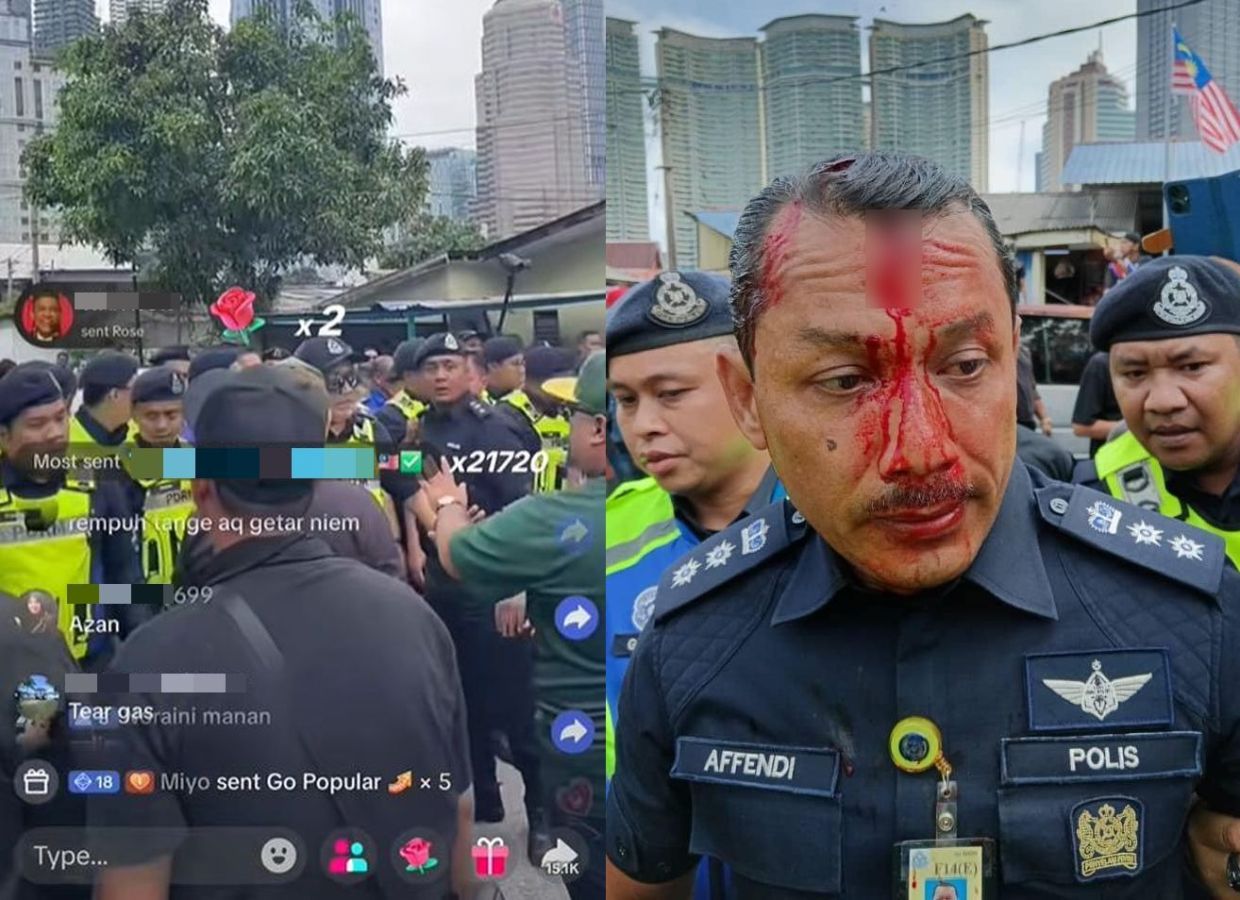 [V] Kepala OCPD Dang Wangi luka berdarah, penduduk Kampung Sungai Baru ...