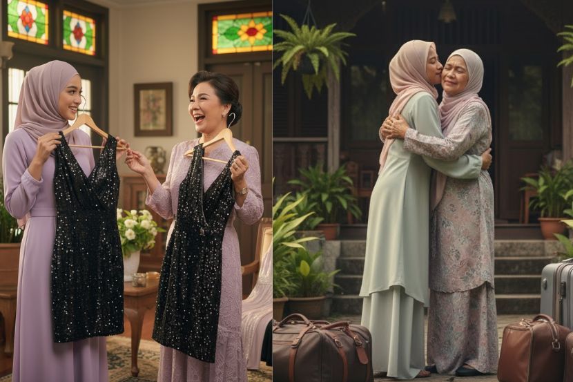 Lucu mak mentua terlebih ‘sporting’! Suka gaya ranggi, suruh pakai ...