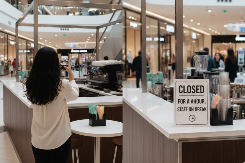 Macam salah besar! Pelanggan merentan staf rehat sejam, tutup kiosk ...
